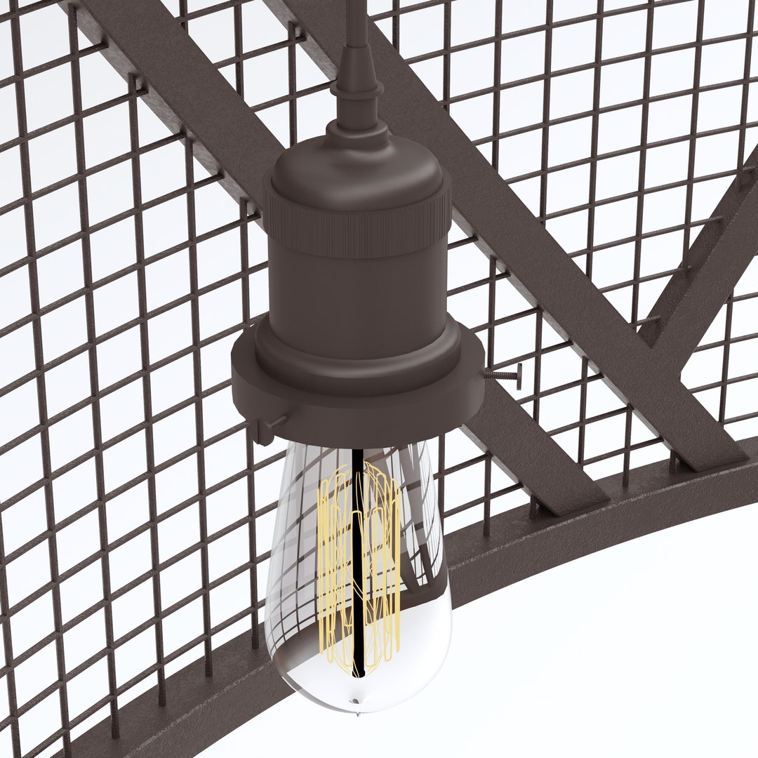 3D Ceiling Mounted Cage Light Pendant Model - TurboSquid 1948832