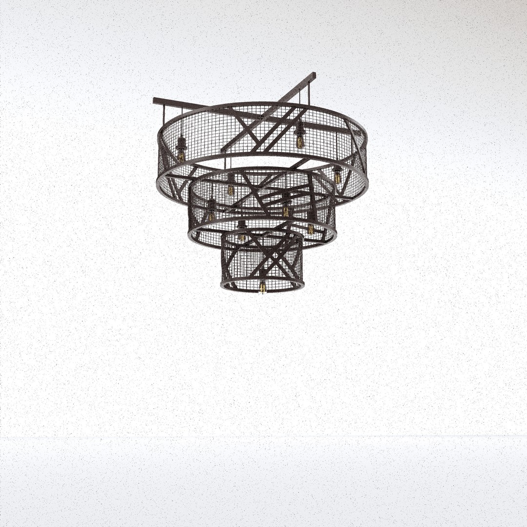 3D Ceiling Mounted Cage Light Pendant Model - TurboSquid 1948832