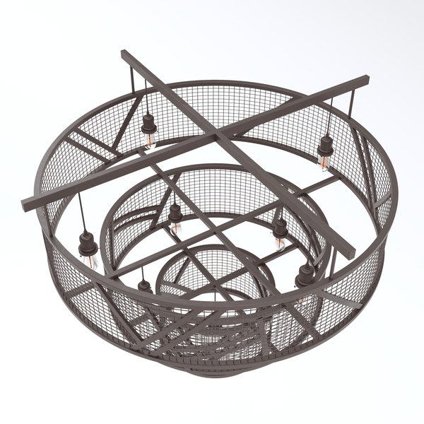 3D Ceiling Mounted Cage Light Pendant model - TurboSquid 1948832