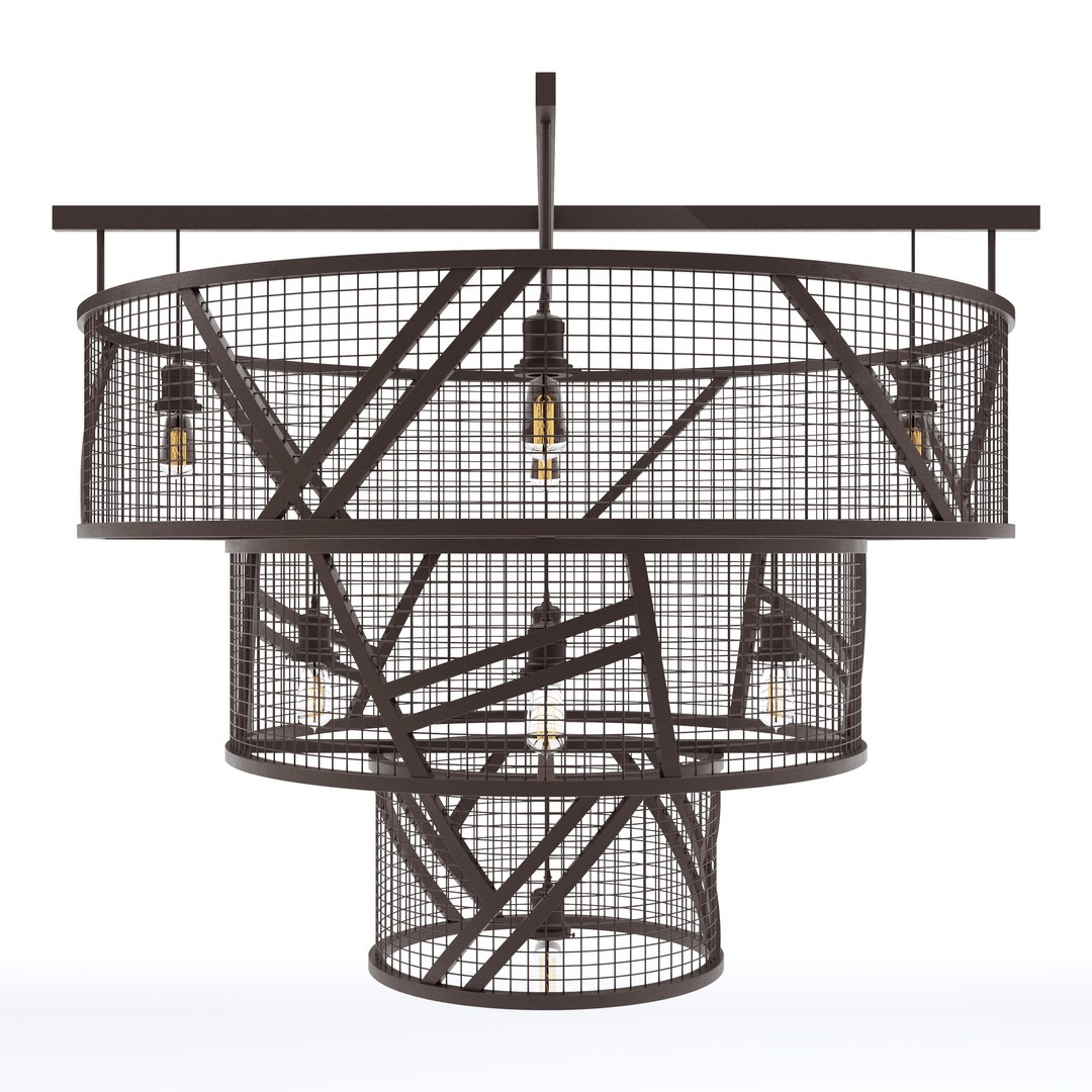 3D Ceiling Mounted Cage Light Pendant Model - TurboSquid 1948832