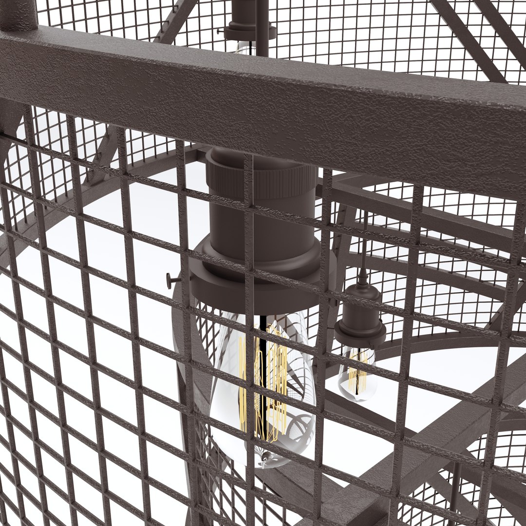 3D Ceiling Mounted Cage Light Pendant Model - TurboSquid 1948832