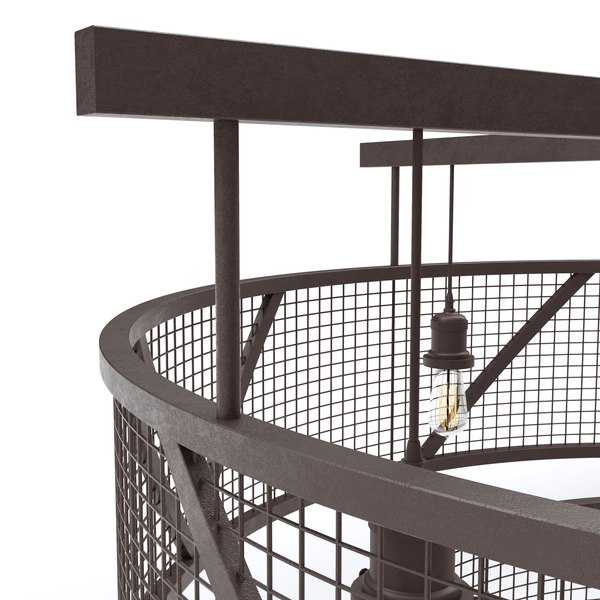 3D Ceiling Mounted Cage Light Pendant model - TurboSquid 1948832