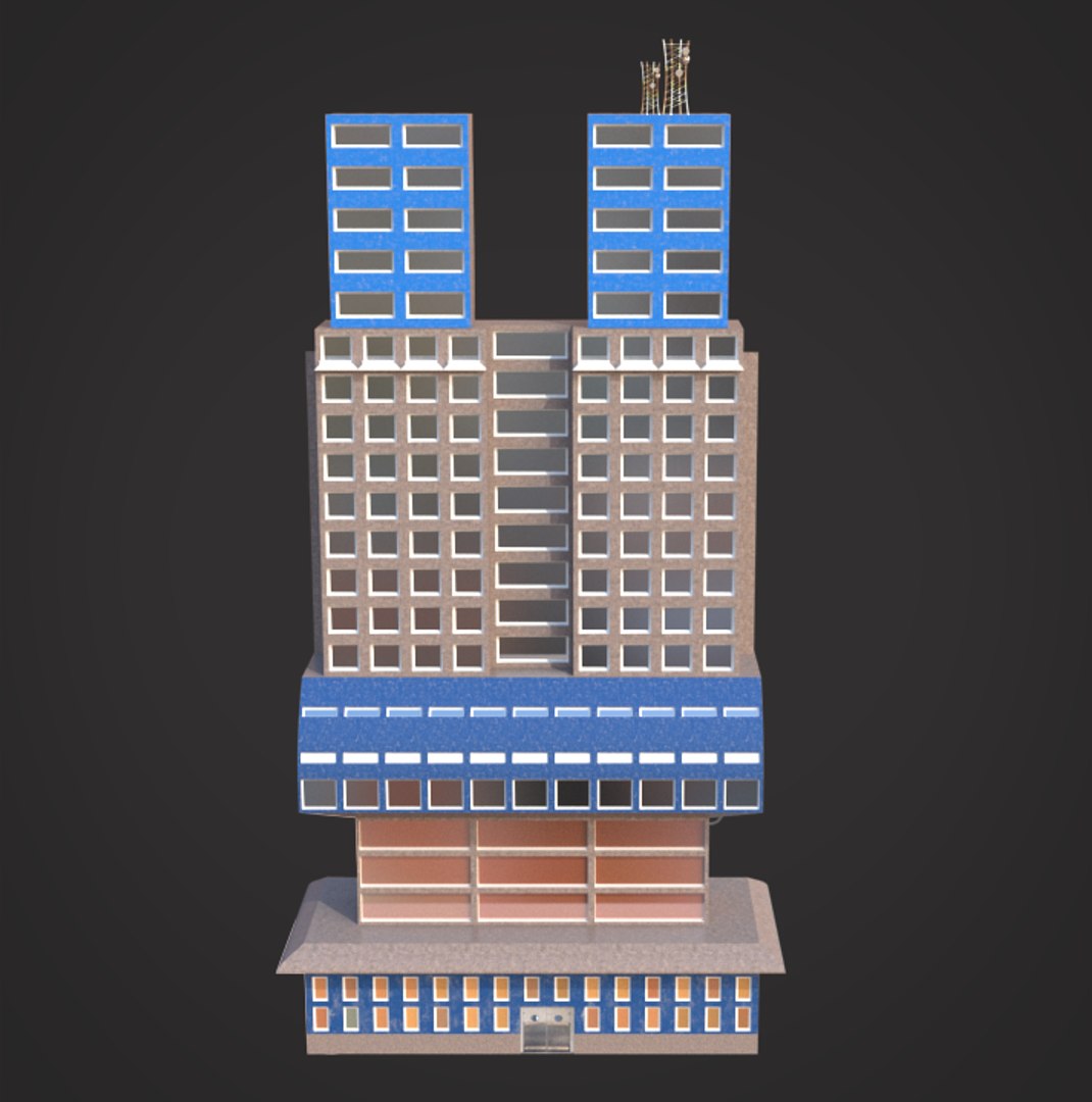 futuristic sci-fi building 3d obj