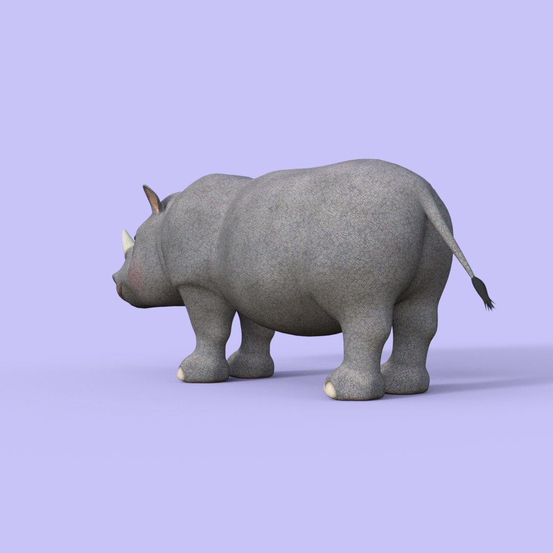 Cartoon Rhino Rigged 3D Model - TurboSquid 2017293