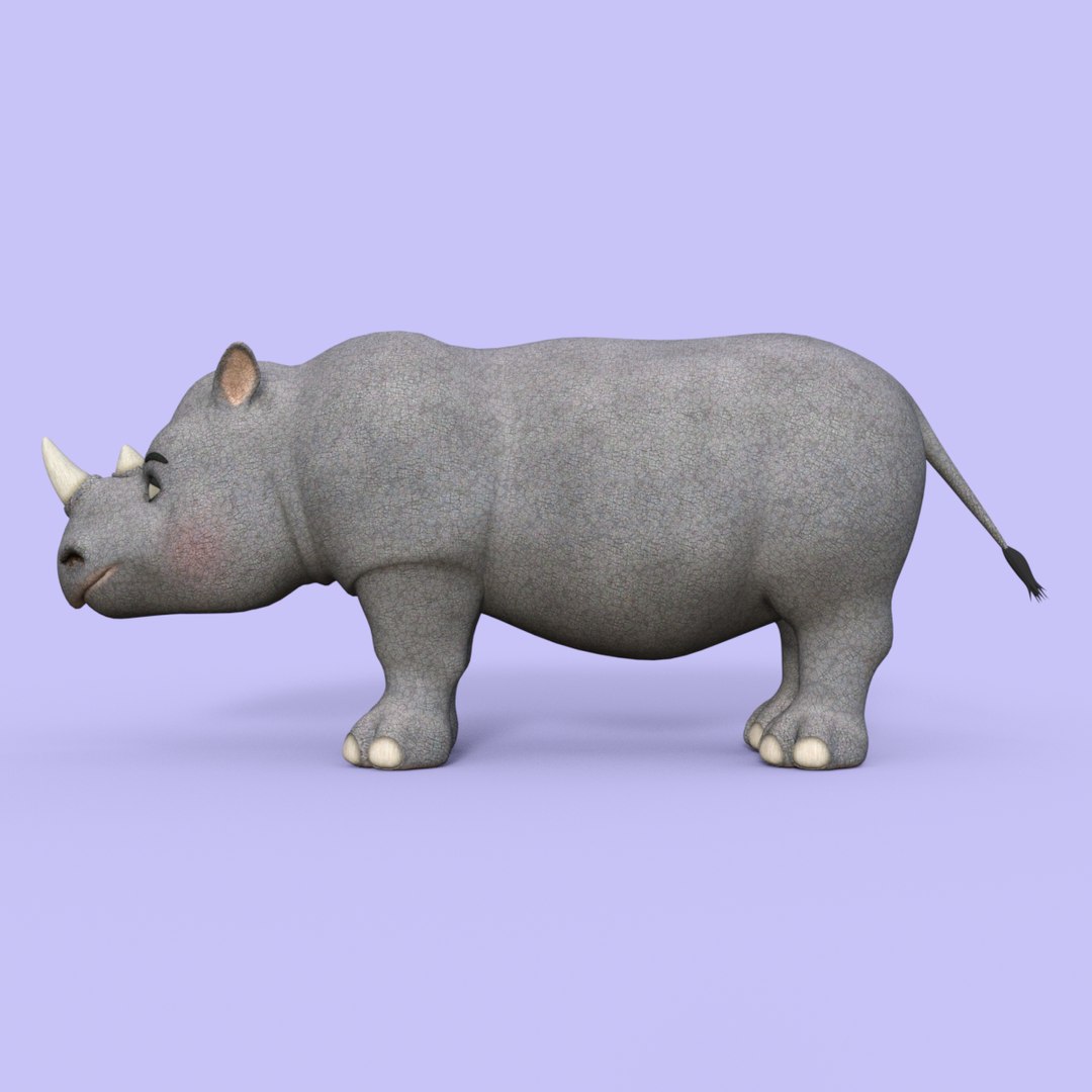Cartoon Rhino Rigged 3D Model - TurboSquid 2017293