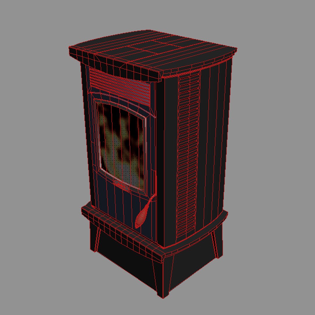 Free Stove Wood Burning 3d Model