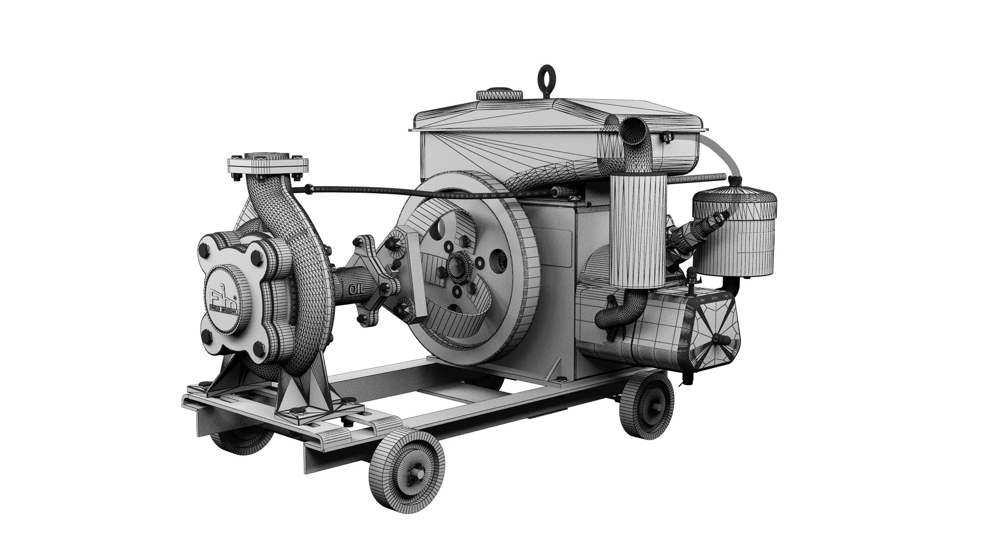 3D Water-cooled Horizontal Diesel Engine Model Model - TurboSquid 1949118