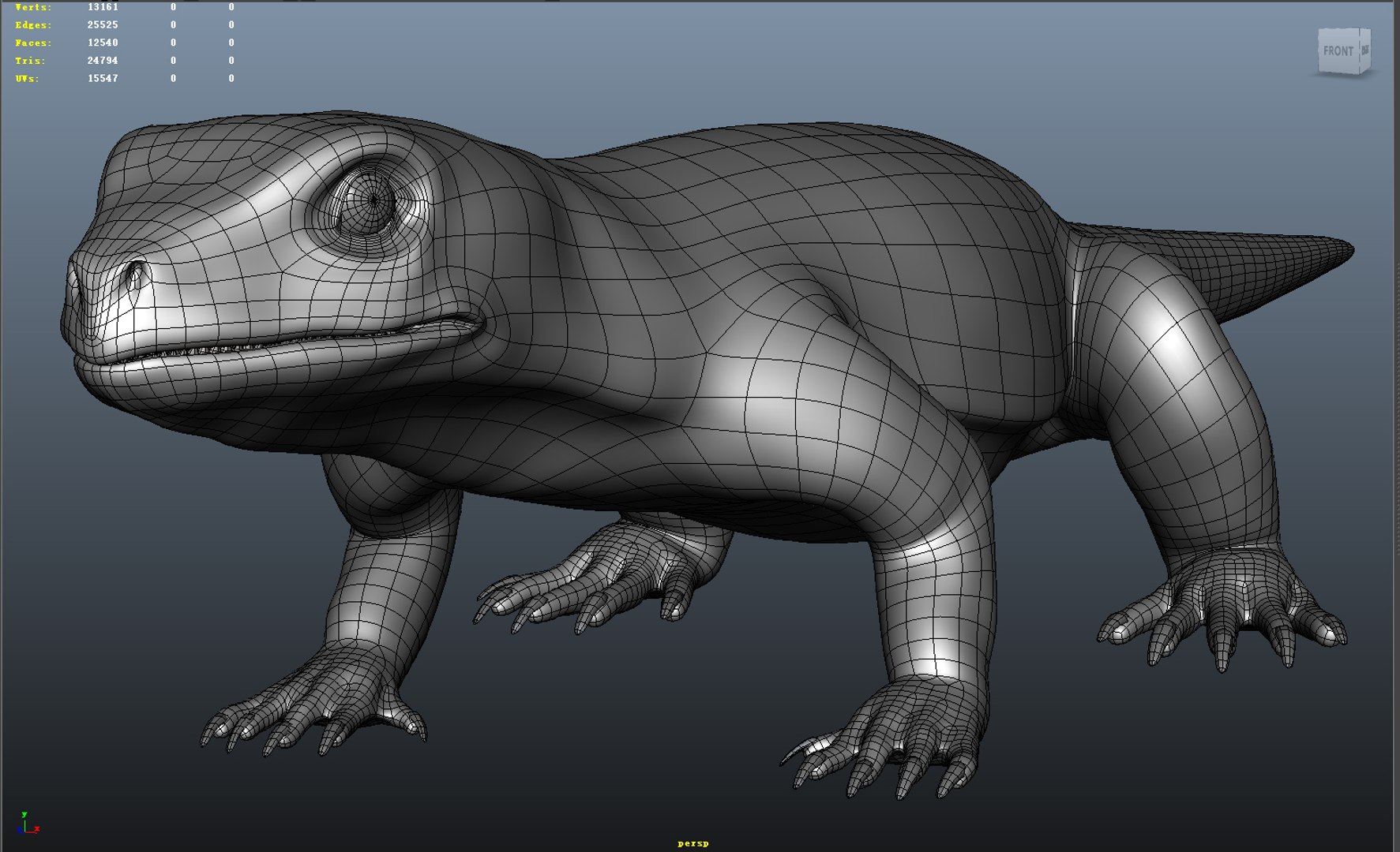 3d lizard rigged model