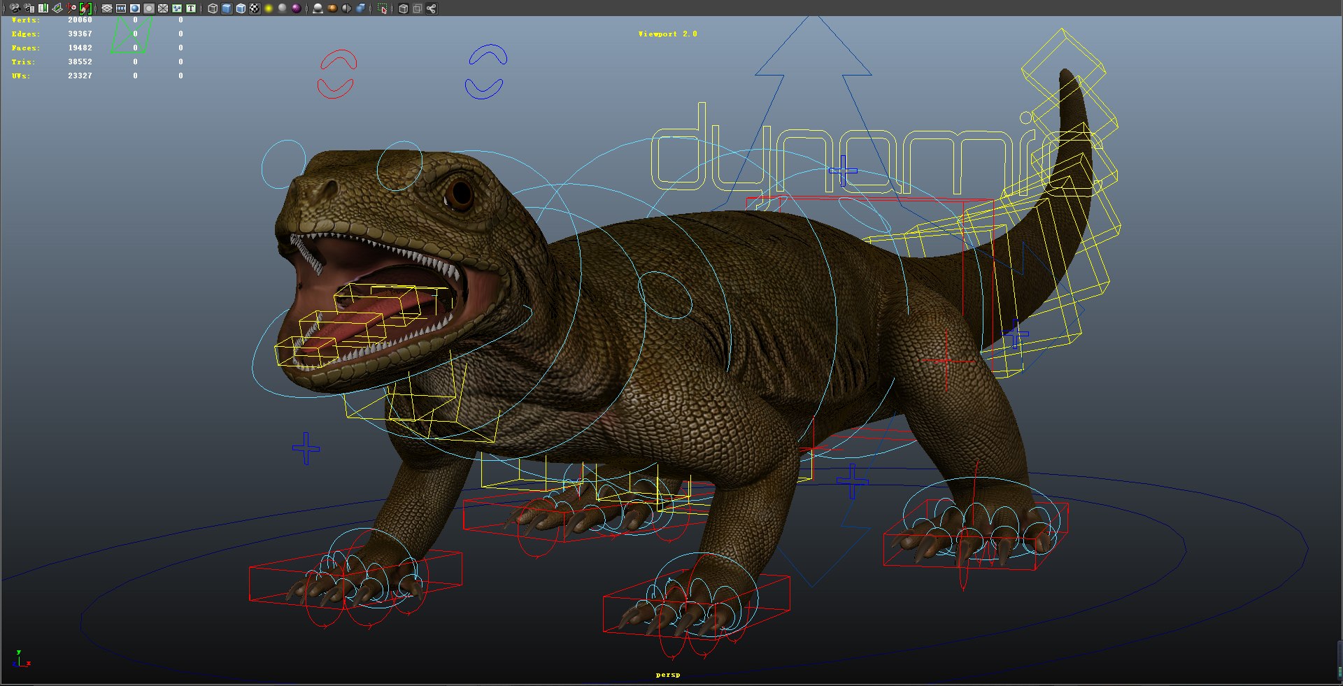 3d lizard rigged model