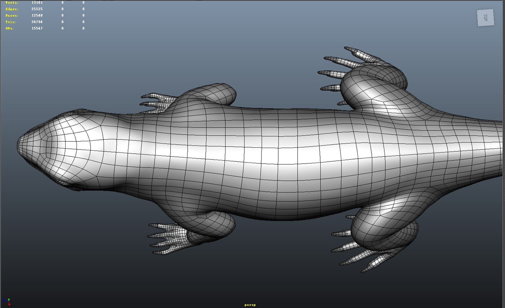 3d lizard rigged model