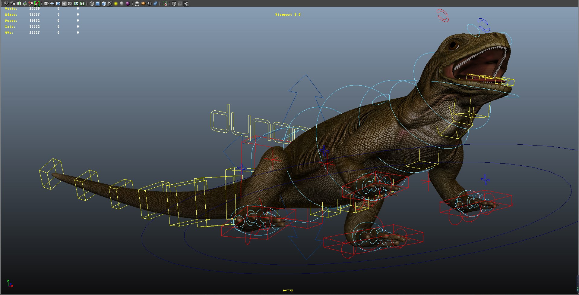 3d lizard rigged model