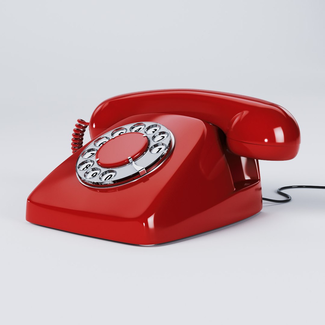3d retro style telephone - model