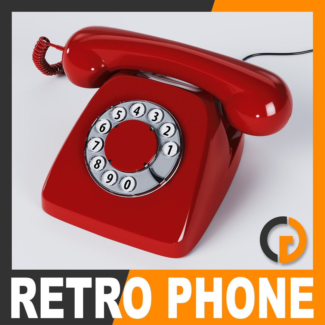 3d retro style telephone - model