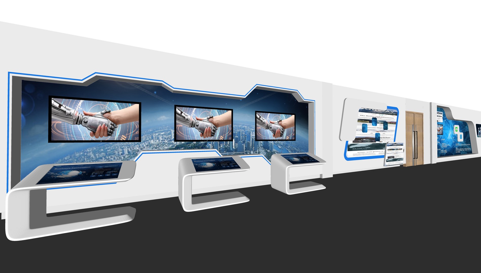 High-Tech Future Exhibition Hall Exhibition Wall Module Technology ...