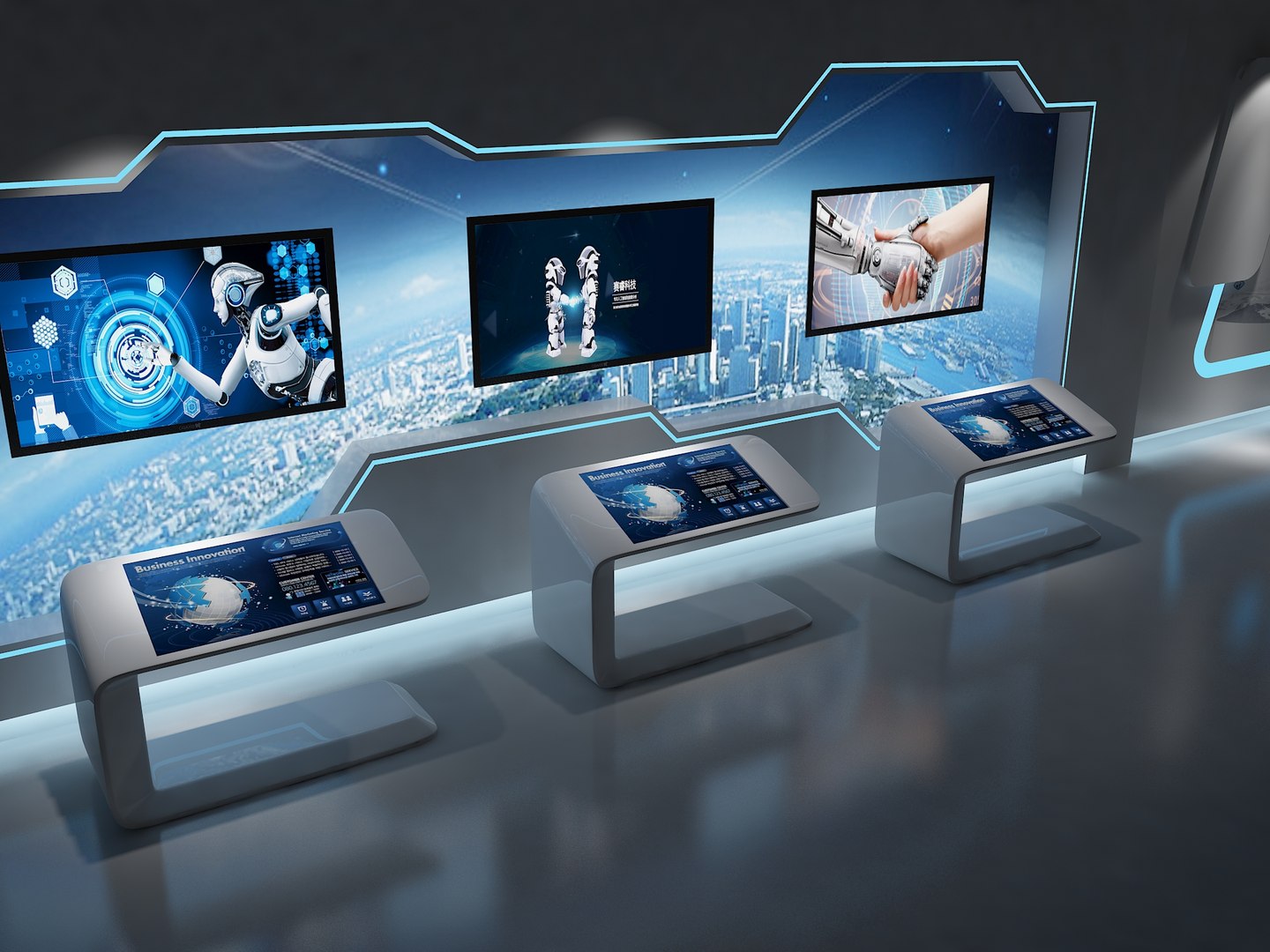 High-Tech Future Exhibition Hall Exhibition Wall Module Technology ...