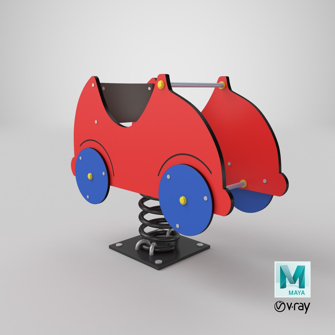 Playground Car Springer Ride 02 3D Model - TurboSquid 2145224