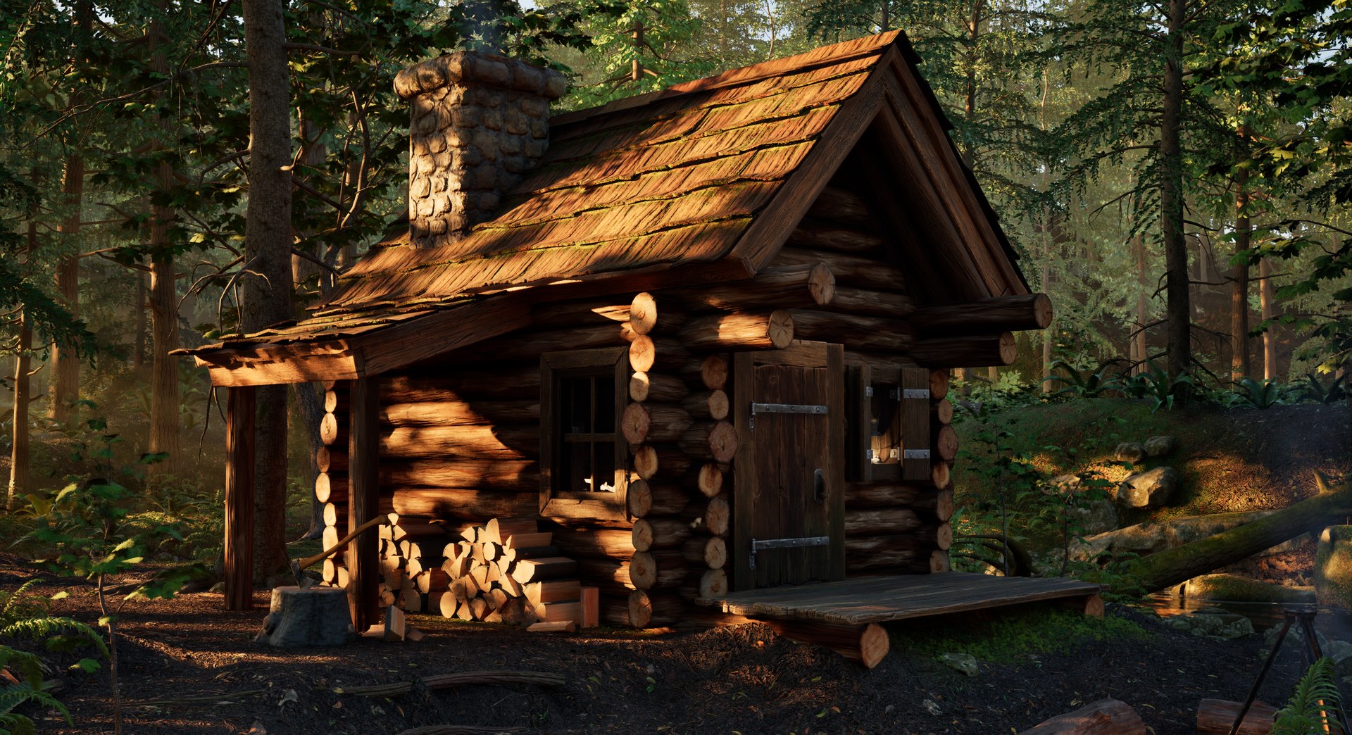 Realistic Log Cabin 3D Model - TurboSquid 2311209