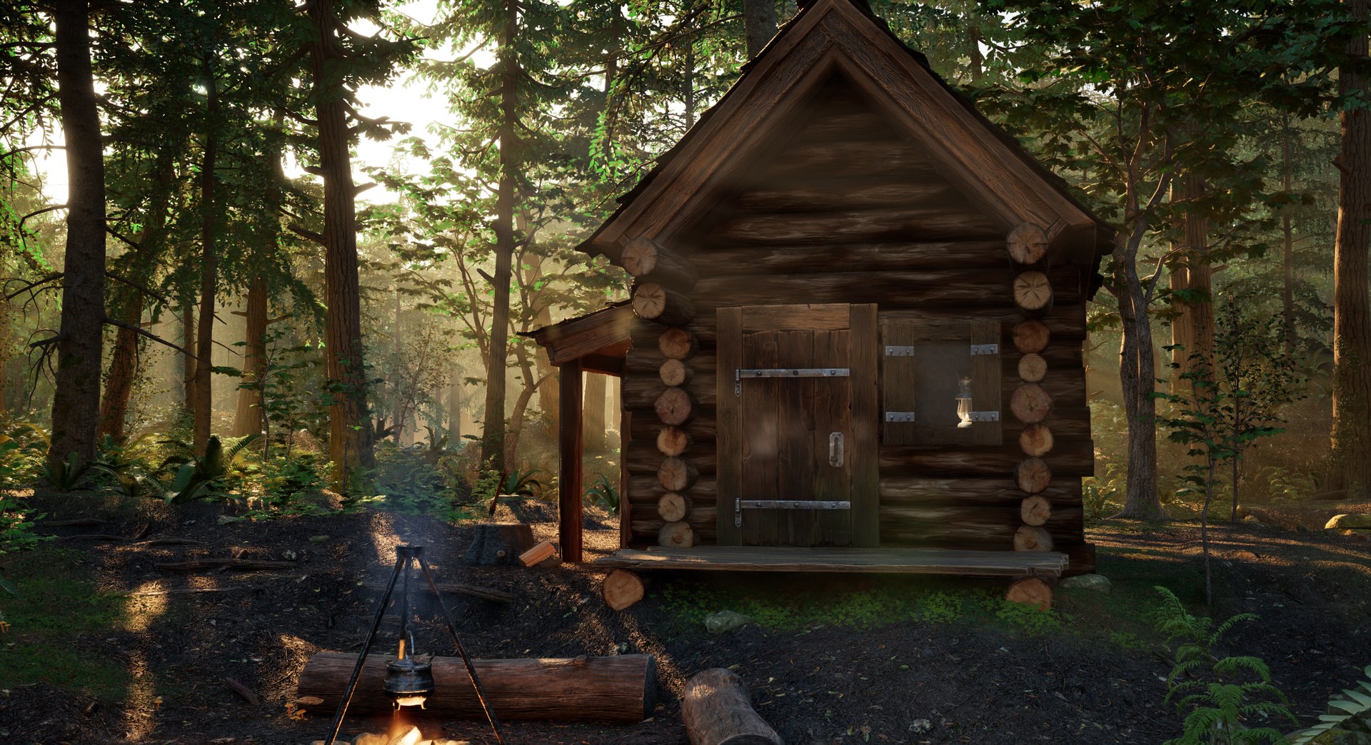 Realistic Log Cabin 3D Model - TurboSquid 2311209