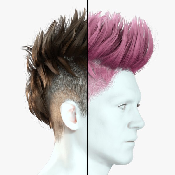 3D Realistic Hair hawk cyberpunk model - TurboSquid 2030349