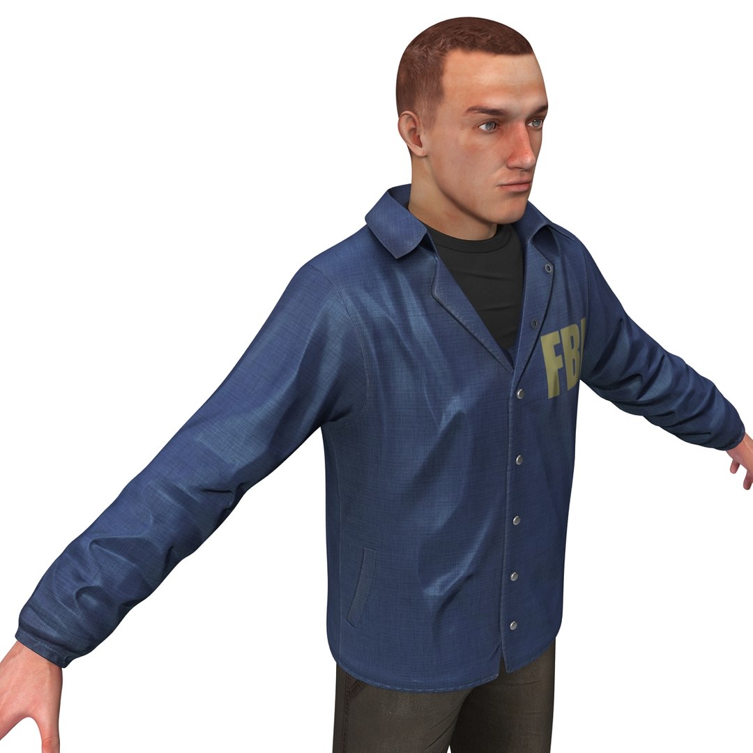 white male fbi agent 3d c4d