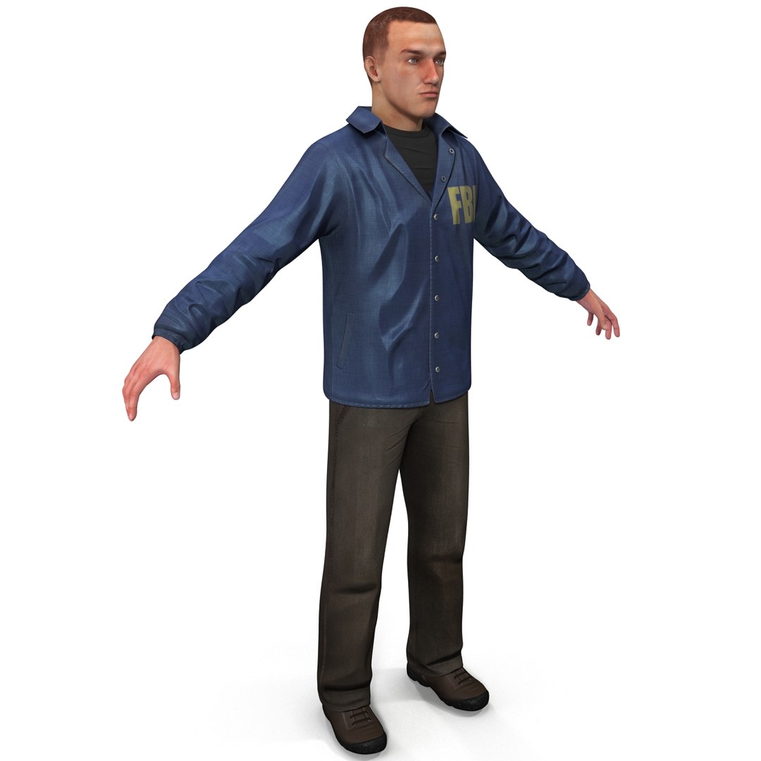 White Male Fbi Agent 3d C4d
