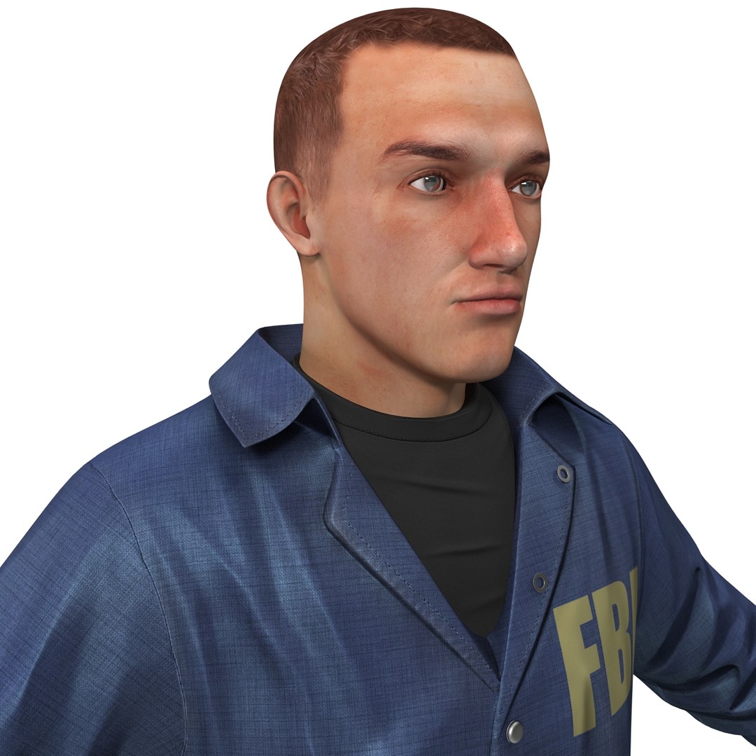 white male fbi agent 3d c4d