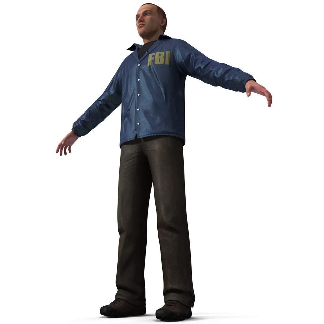white male fbi agent 3d c4d