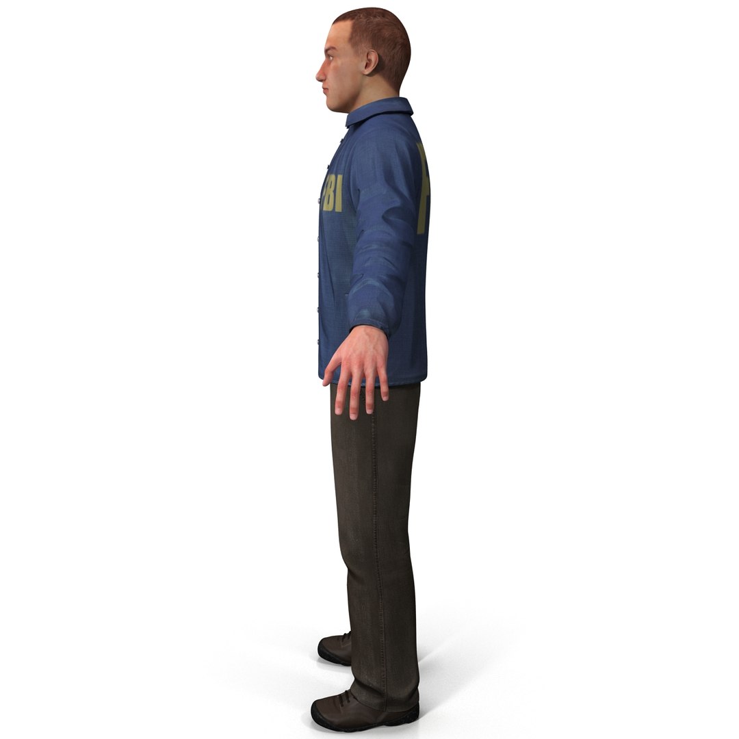 white male fbi agent 3d c4d