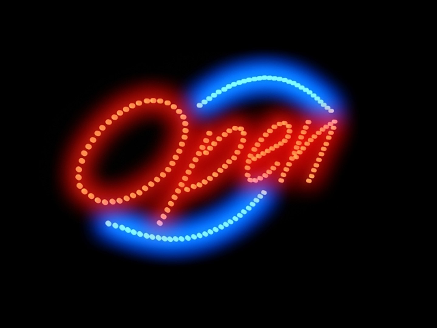 3d led open sign lighting