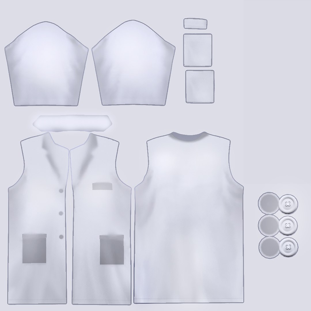 Male Lab Coat 3D Model - TurboSquid 1819747