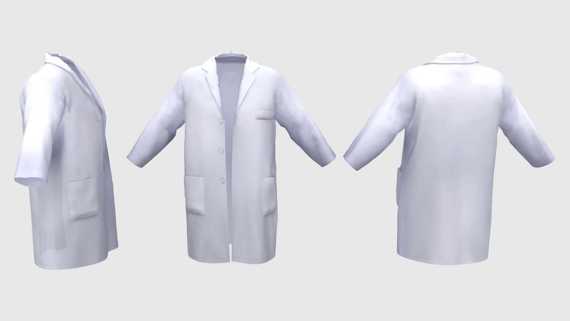 Male Lab Coat 3D Model - TurboSquid 1819747