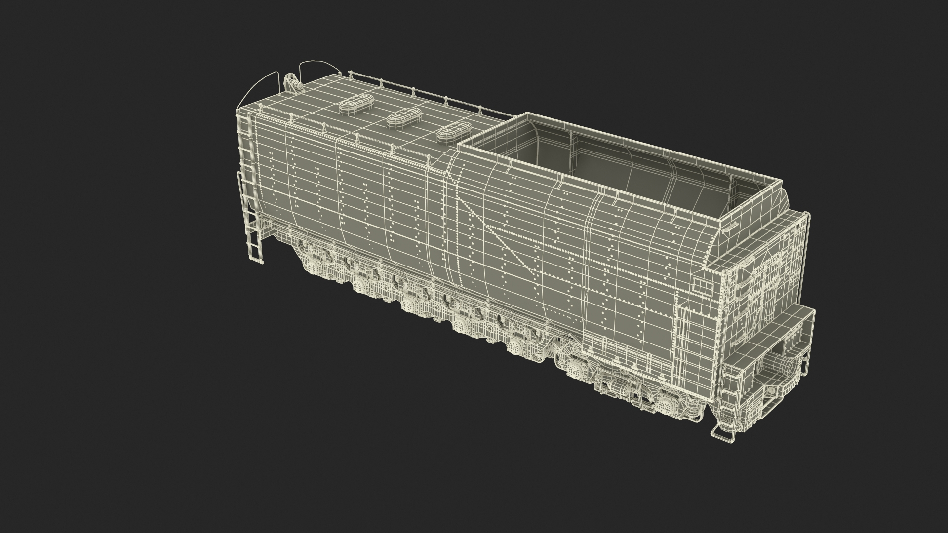 3D Model Trailed Tender For Locomotive Rigged - TurboSquid 2280293