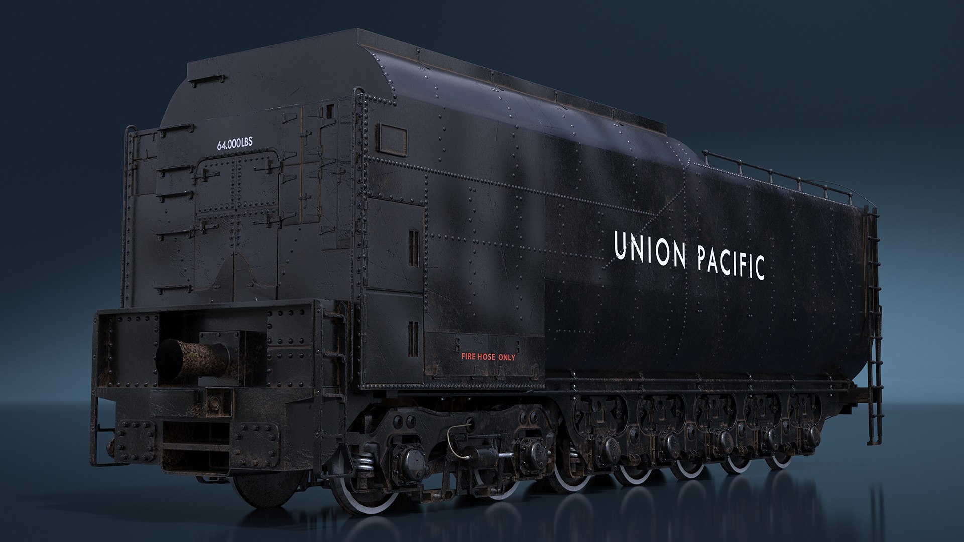 3D Model Trailed Tender For Locomotive Rigged - TurboSquid 2280293