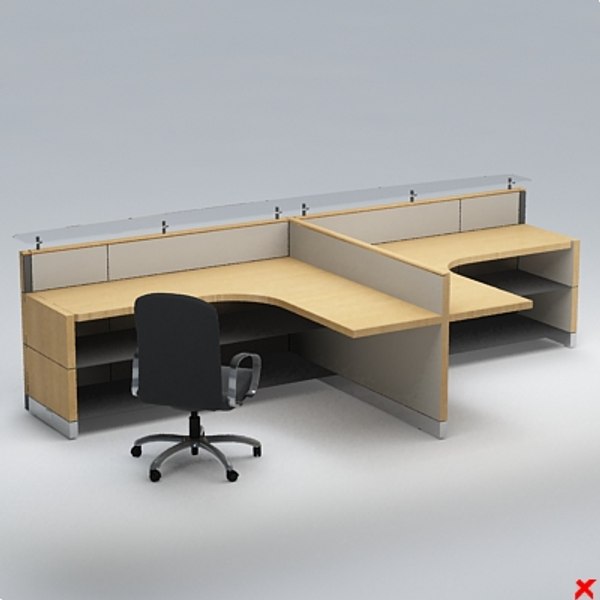3d counter desk model