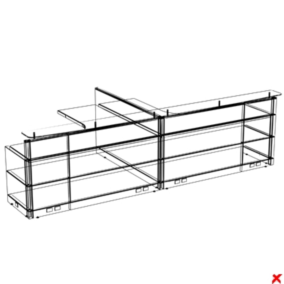 3d Counter Desk Model