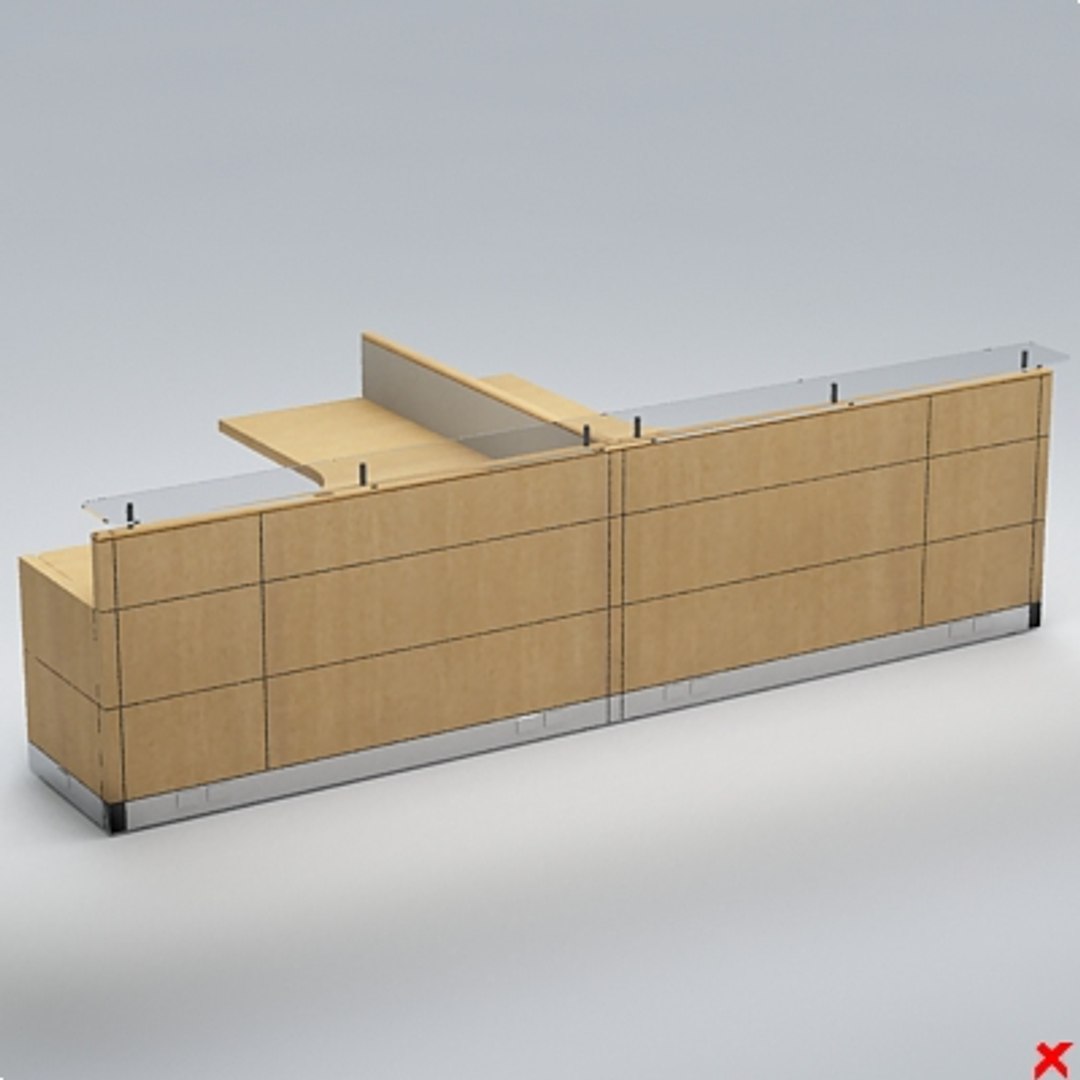 3d Counter Desk Model