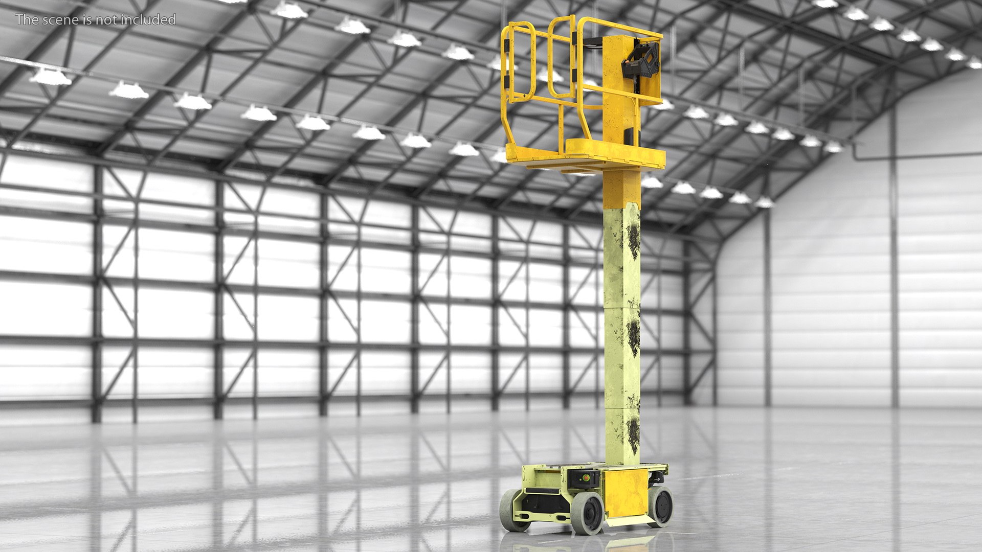 3D Model Vertical Mast Lift Working Position Dirty - TurboSquid 1870736