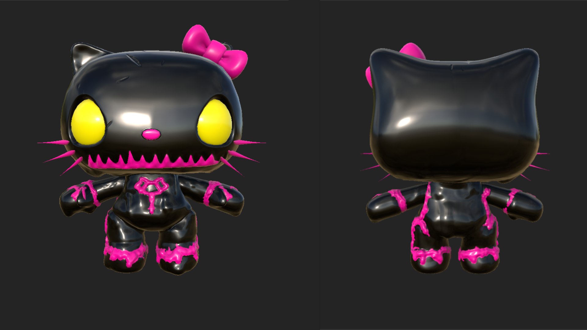 3D Neon Hello Kitty - TurboSquid 2277742