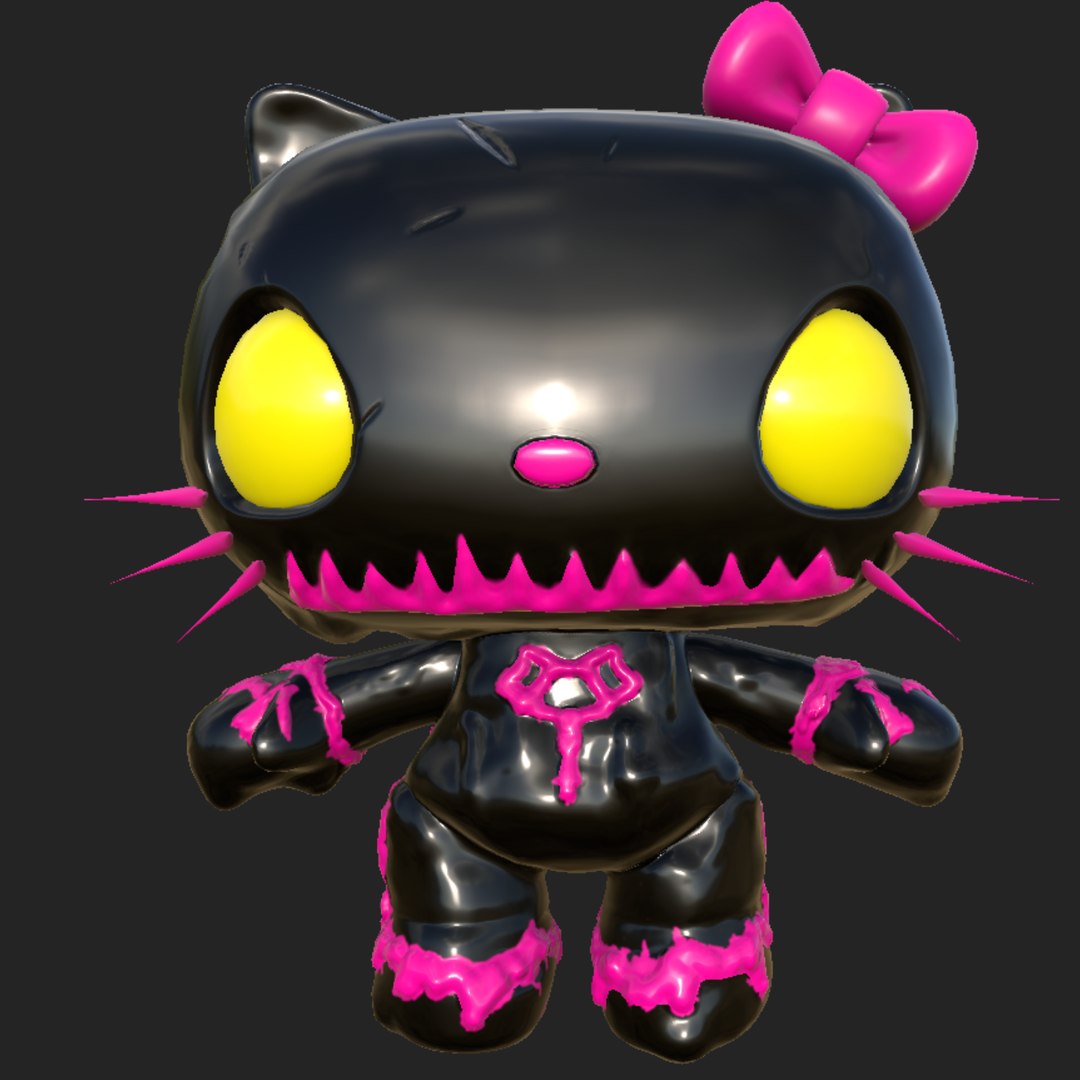 3D Neon Hello Kitty - TurboSquid 2277742