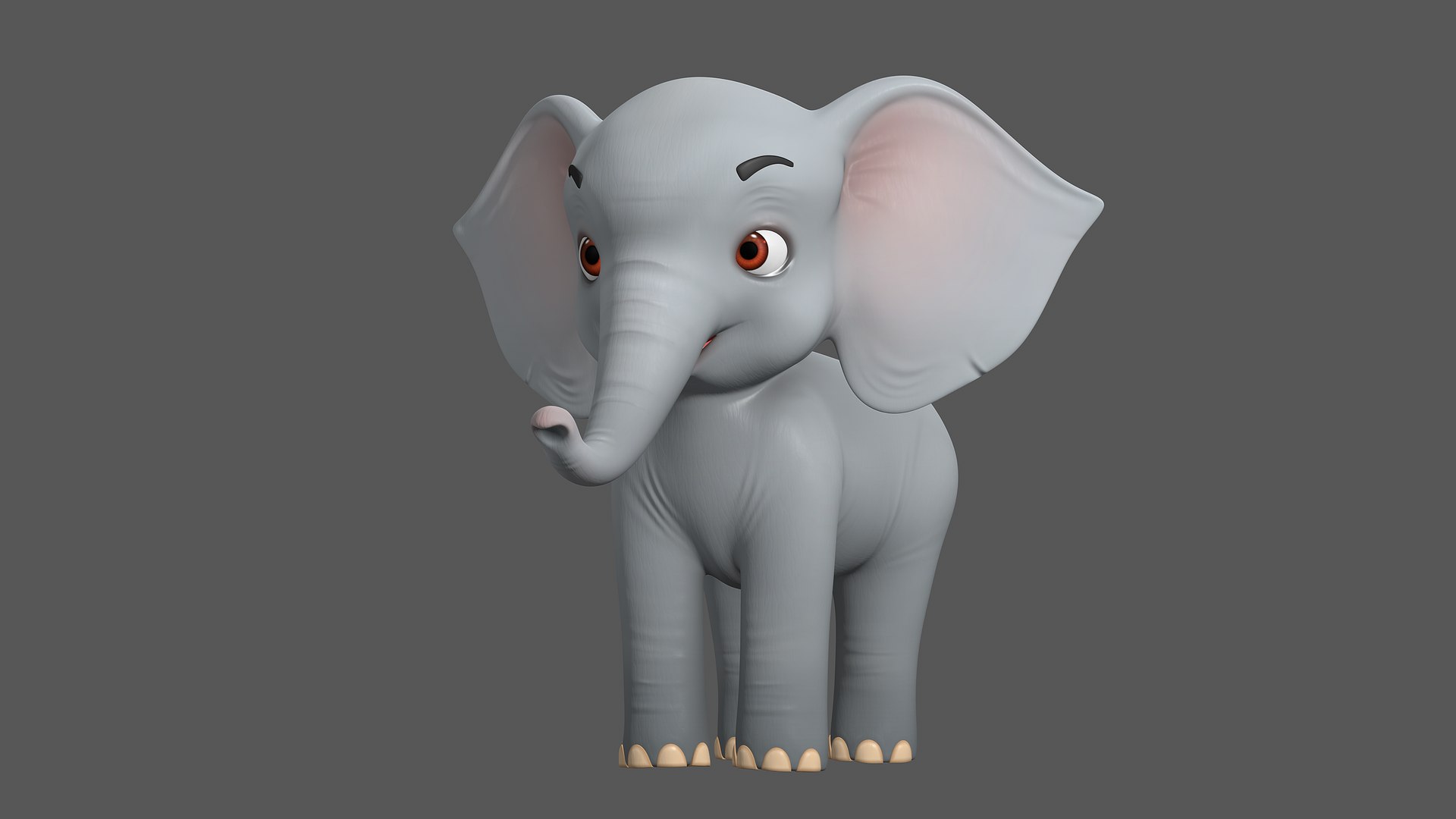 Cute Elephant Cartoon Character 3D model - TurboSquid 2183764