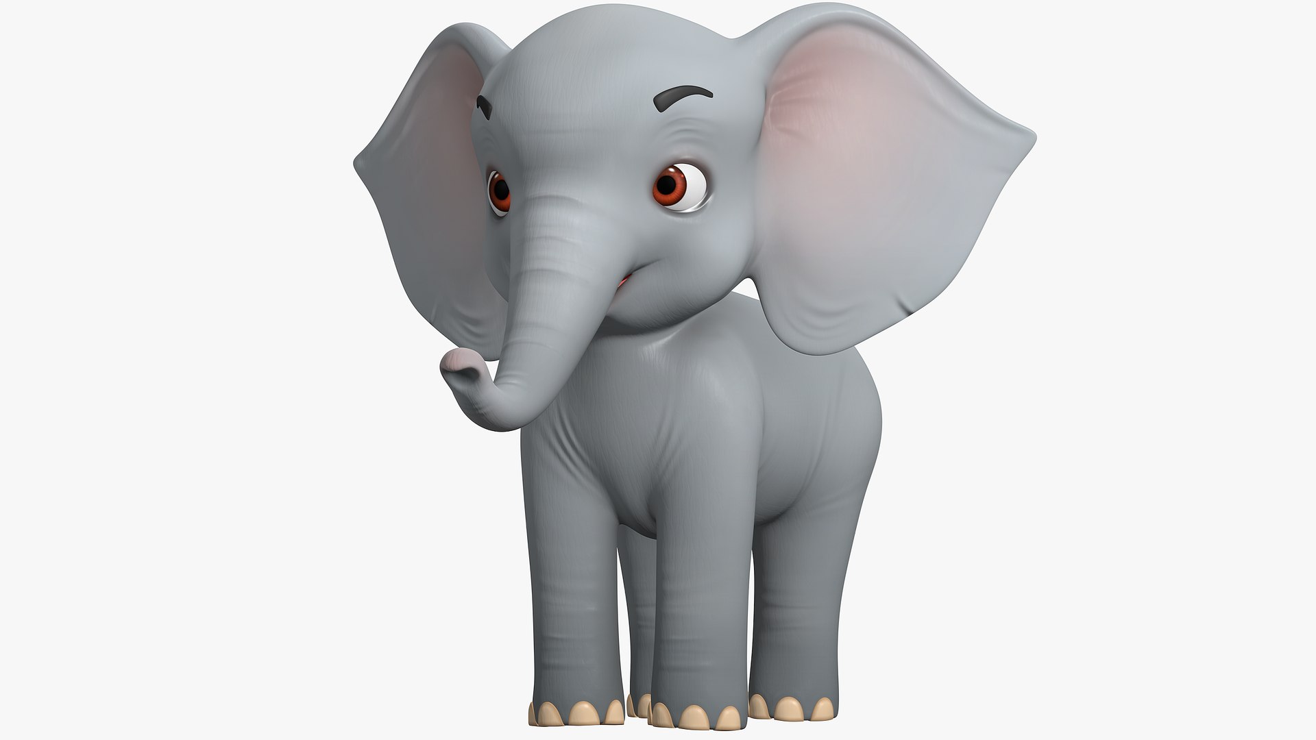Cute Elephant Cartoon Character 3D Model - TurboSquid 2183764