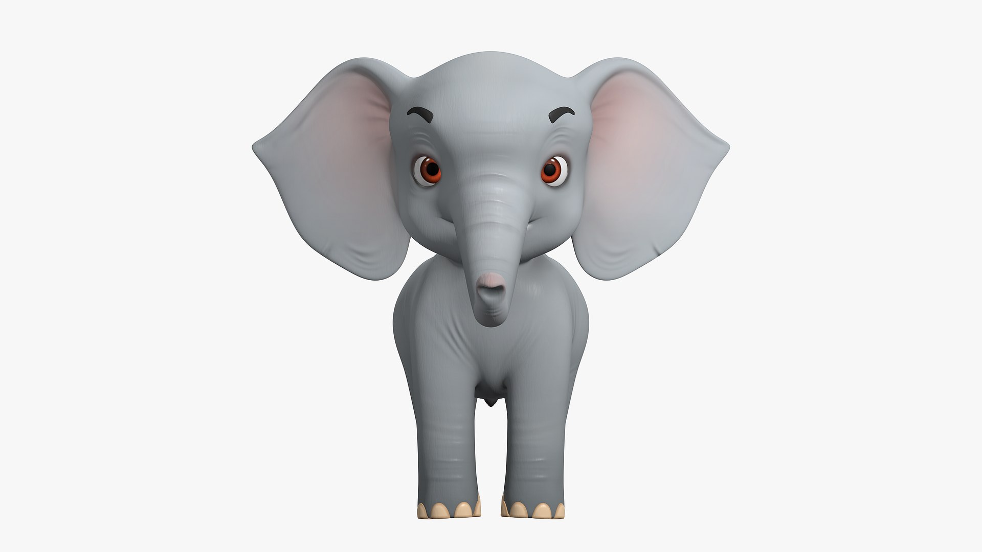 Cute Elephant Cartoon Character 3D Model - TurboSquid 2183764