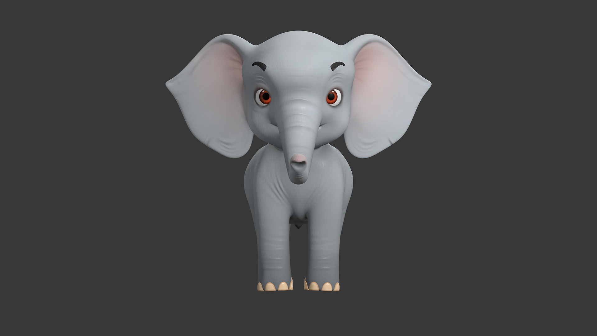Cute Elephant Cartoon Character 3D Model - TurboSquid 2183764