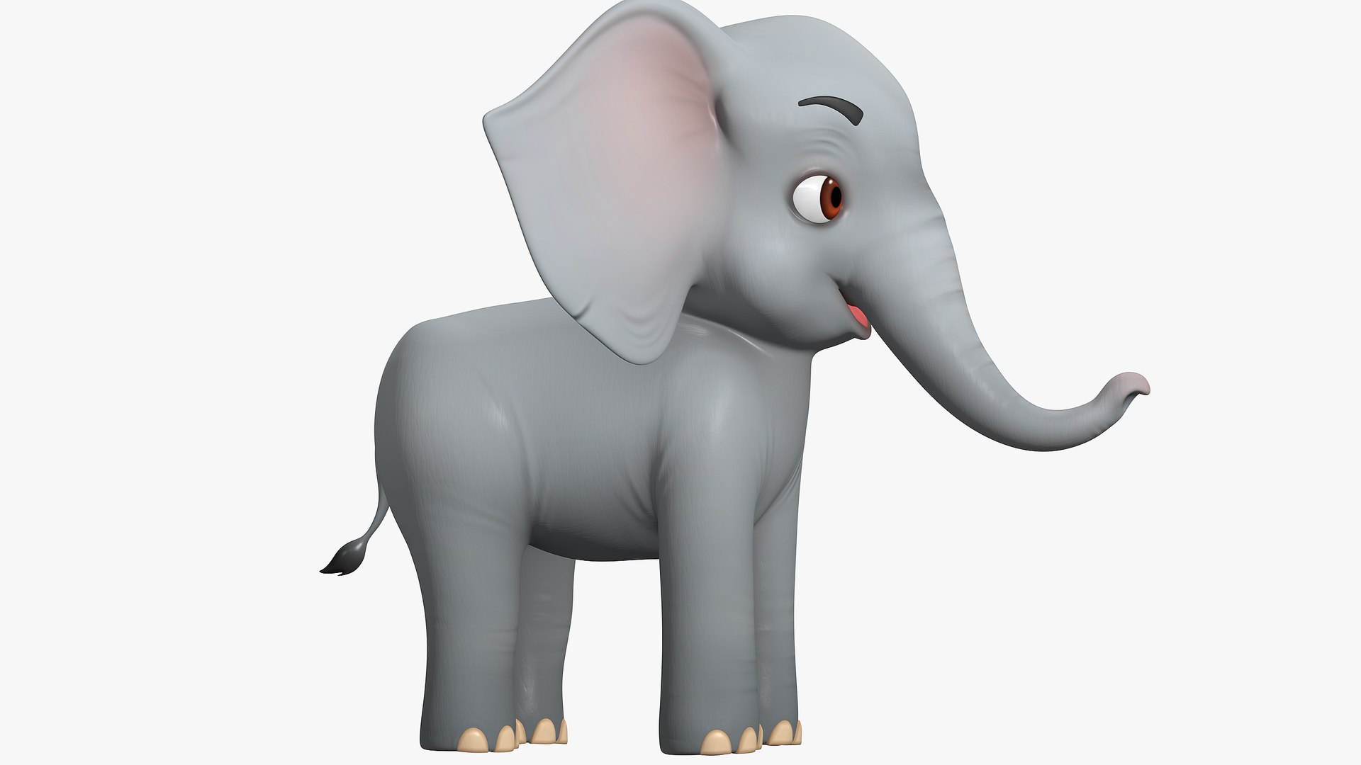 Cute Elephant Cartoon Character 3D Model - TurboSquid 2183764