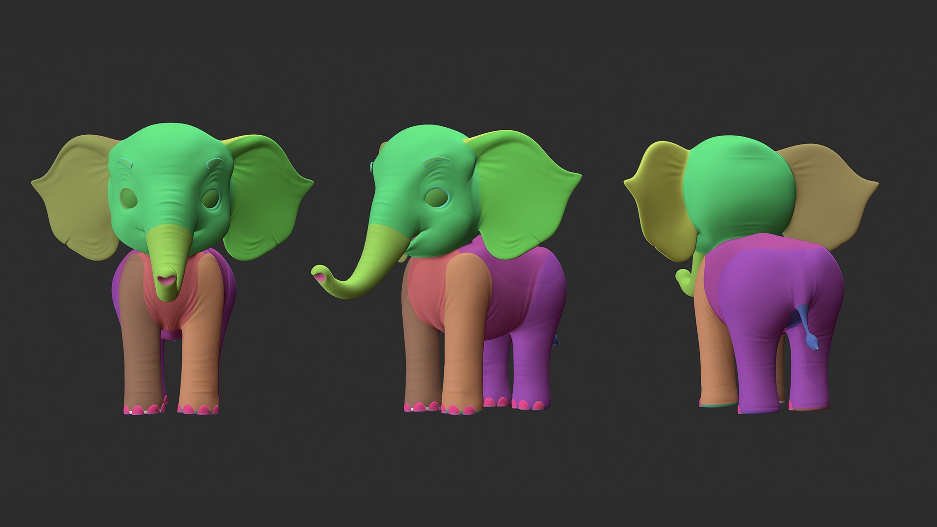 Cute Elephant Cartoon Character 3D Model - TurboSquid 2183764