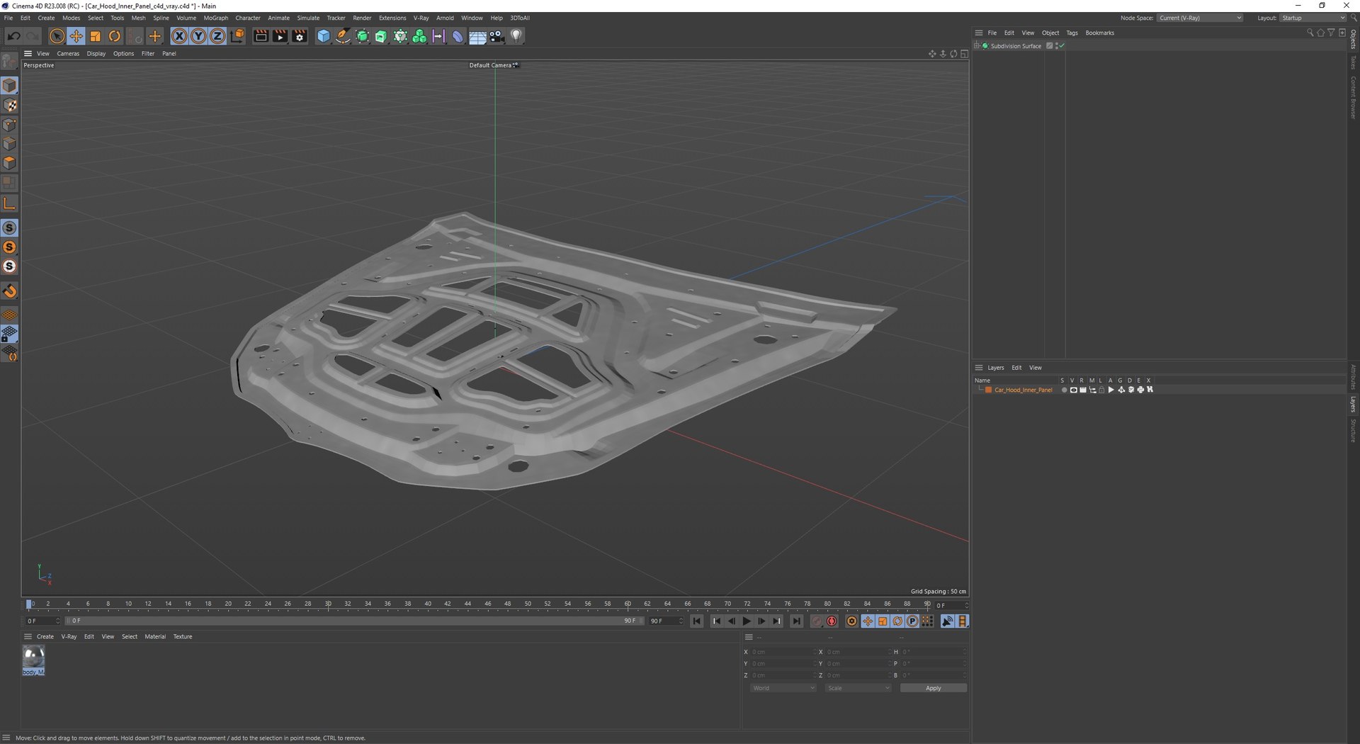 Car Hood Inner Panel 3D - TurboSquid 2368986