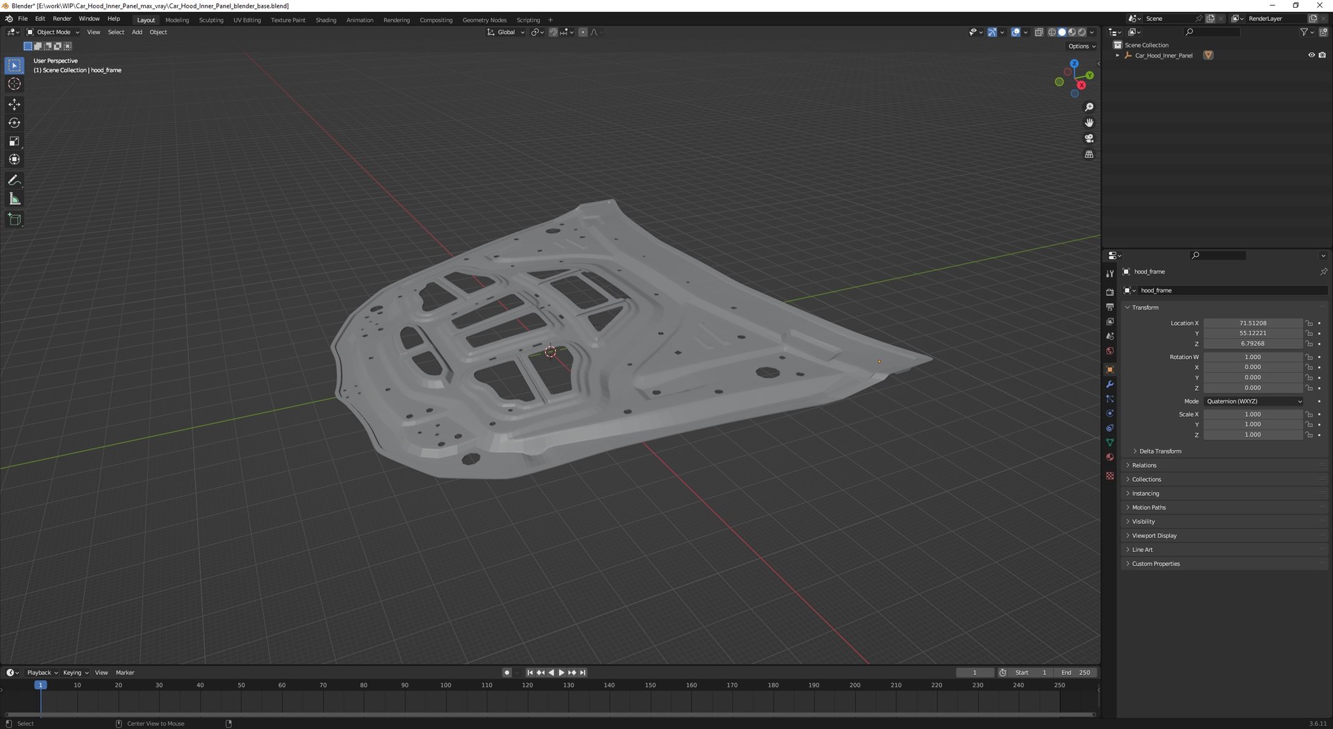 Car Hood Inner Panel 3D - TurboSquid 2368986