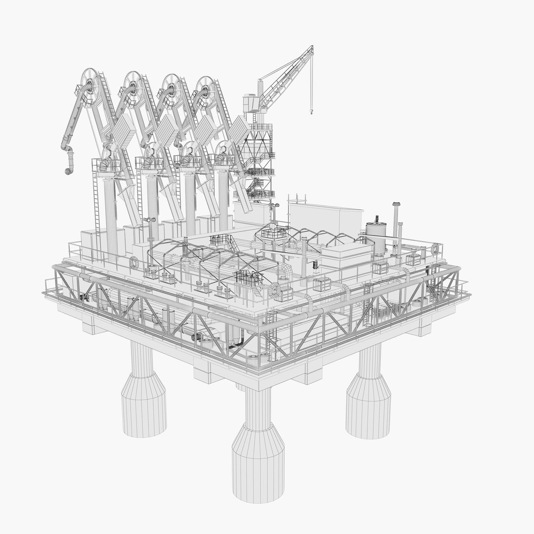 gas platform 3d model