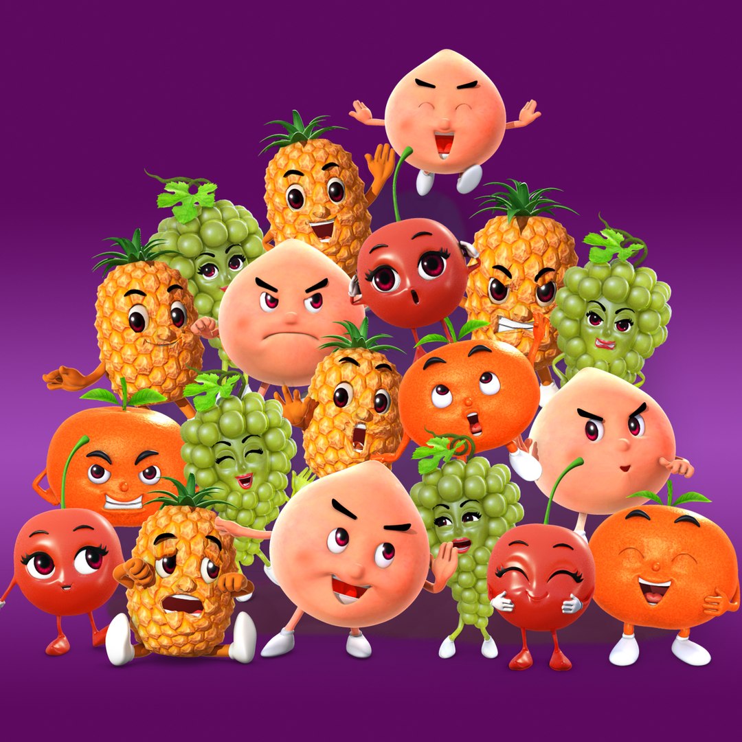 cartoon toon fruit 3d ma