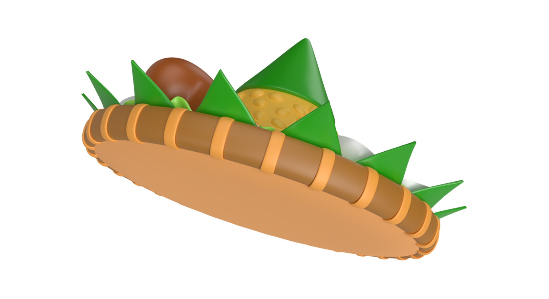 3D Cartoon Tumpeng Model - TurboSquid 1959431